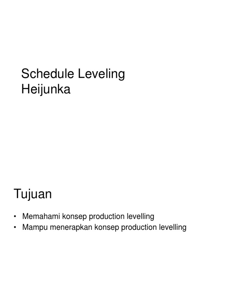 8 Heijunka Schedule Leveling | PDF