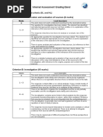 History IA Marking Criteria - IB DP | PDF | Critical Thinking | Evaluation
