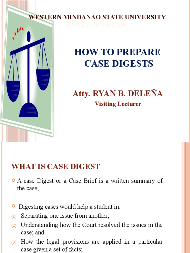 How To Prepare Case Digests: Atty. Ryan B. Deleña | PDF | Annulment ...