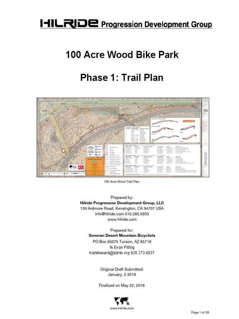 100 Acre Wood Bike Park Phase 1: Trail Plan: Hilride Progression ...