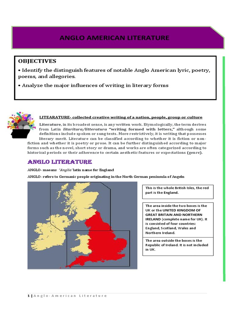Anglo American Literature Concept Notes PDF | PDF | Lyric Poetry | Poetry