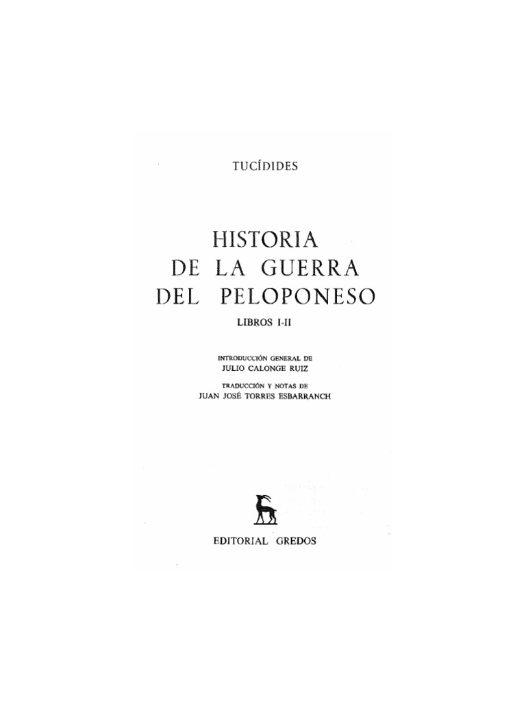 Tucidides Gredos PDF | PDF | Guerra del Peloponeso | Esparta
