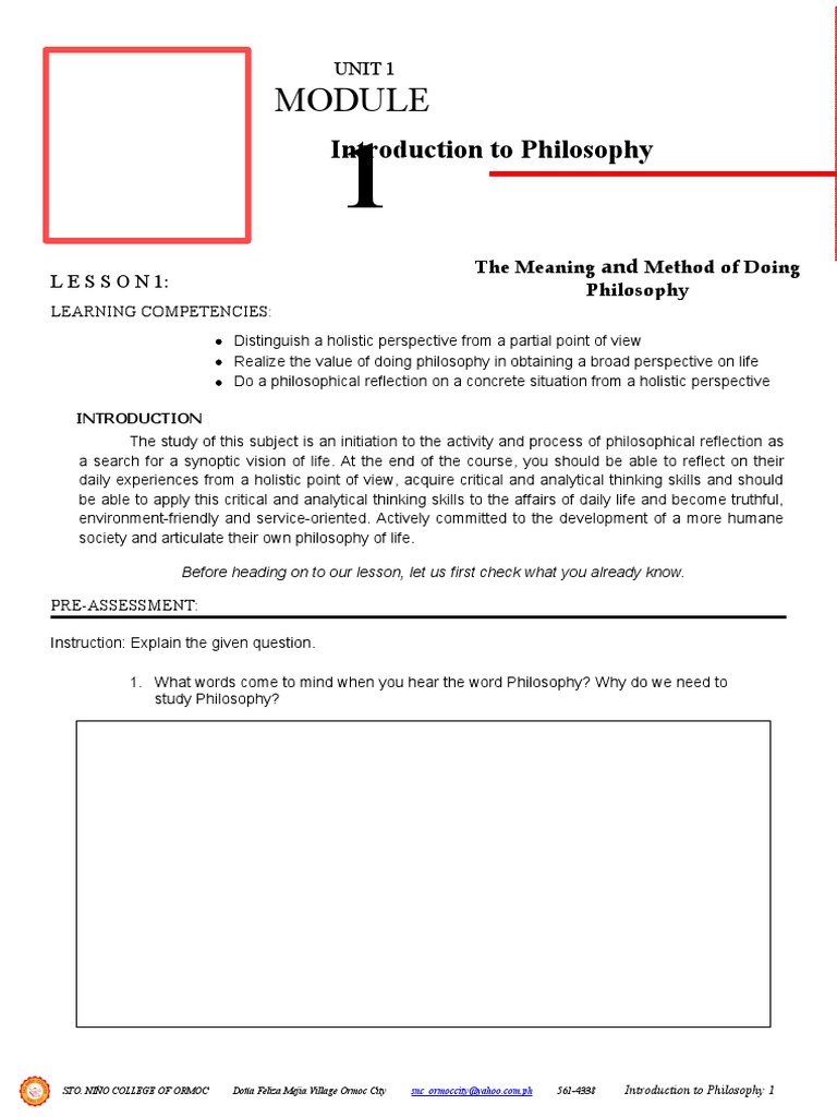 Introduction To Philosophy: Unit 1 | PDF | Reason | Idea