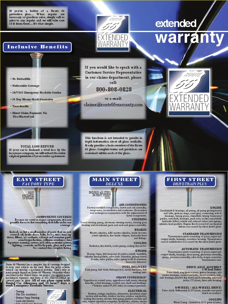 Route 66 Extended Warranty Brochure