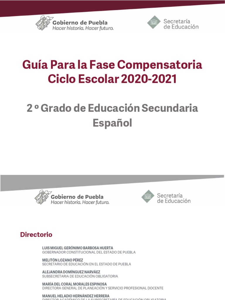 Guía Secundaria 2 Español | PDF | Salón de clases | Maestros