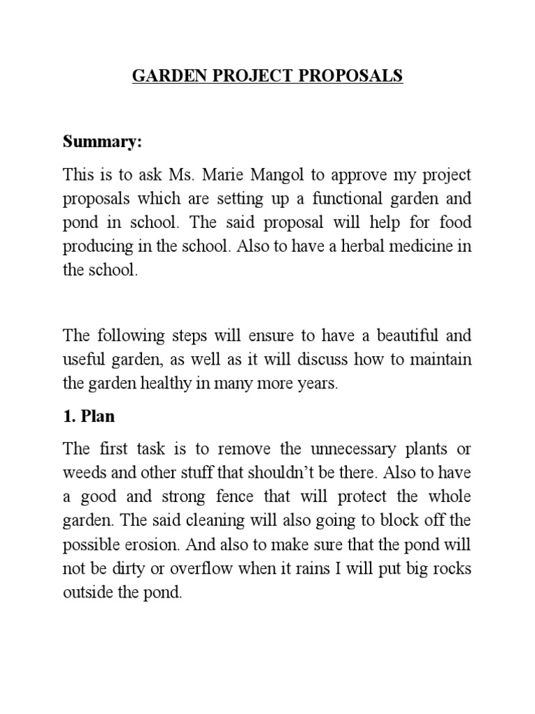 Garden Project Proposals | PDF