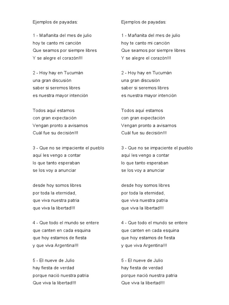 Ejemplos de Payadas | PDF