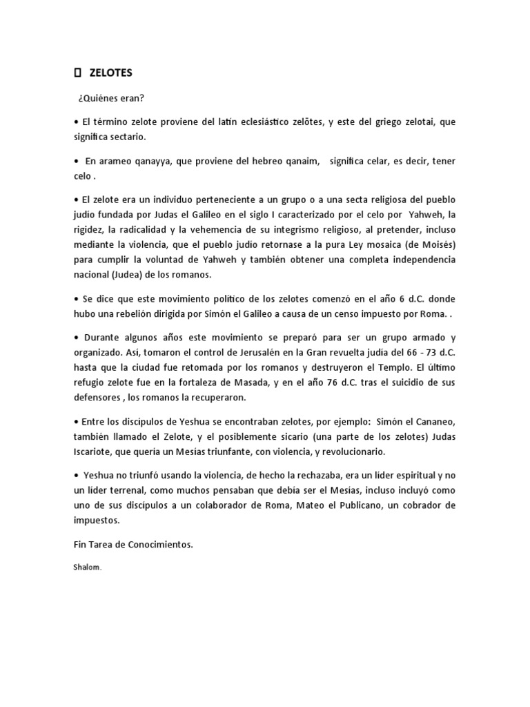 Zelotes, Fariseos y Esenios: Secta y Conflicto | PDF | Fariseos ...