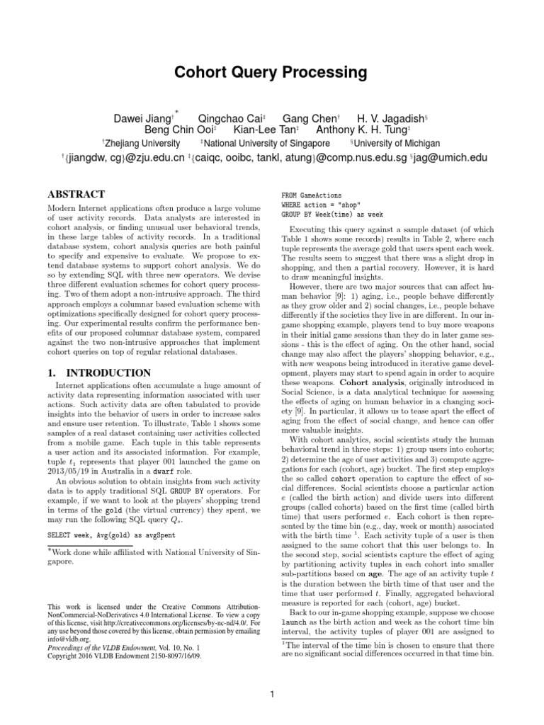 Cohort Query Processing | PDF | Relational Database | Databases