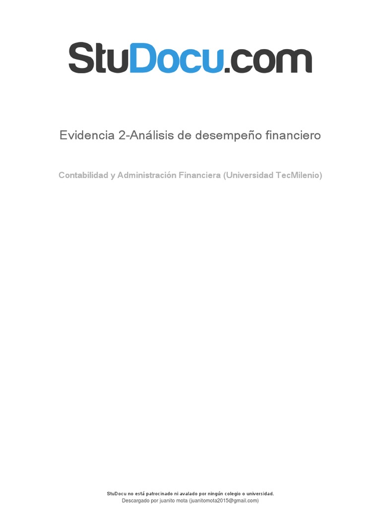 Evidencia 2 Analisis de Desempeno Financiero | PDF | Ratio financiero ... Evidencia 2 Analisis de Desempeno Financiero | PDF | Ratio financiero ...
