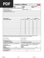 Isolation Certificate | PDF