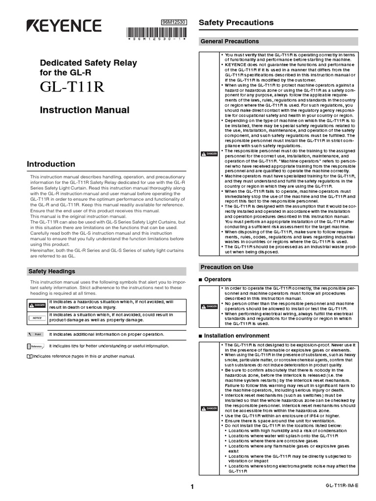 Keyence GL T11R | PDF | Electrical Connector | Safety