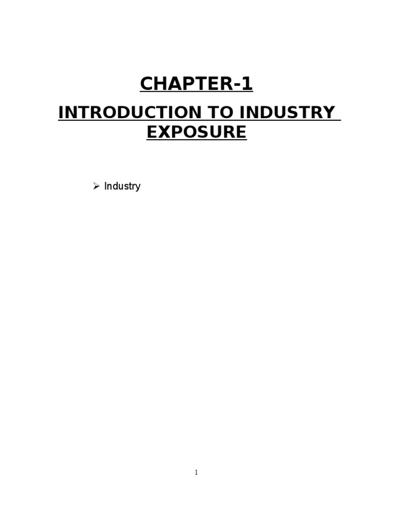 Chapter-1: Introduction To Industry Exposure | PDF | Tertiary Sector Of ...