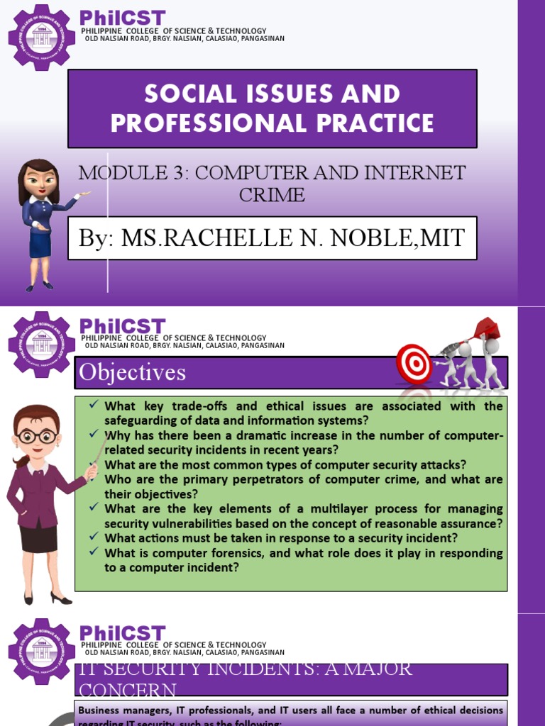 Social Issues and Professional Practice: Module 3: Computer and ...