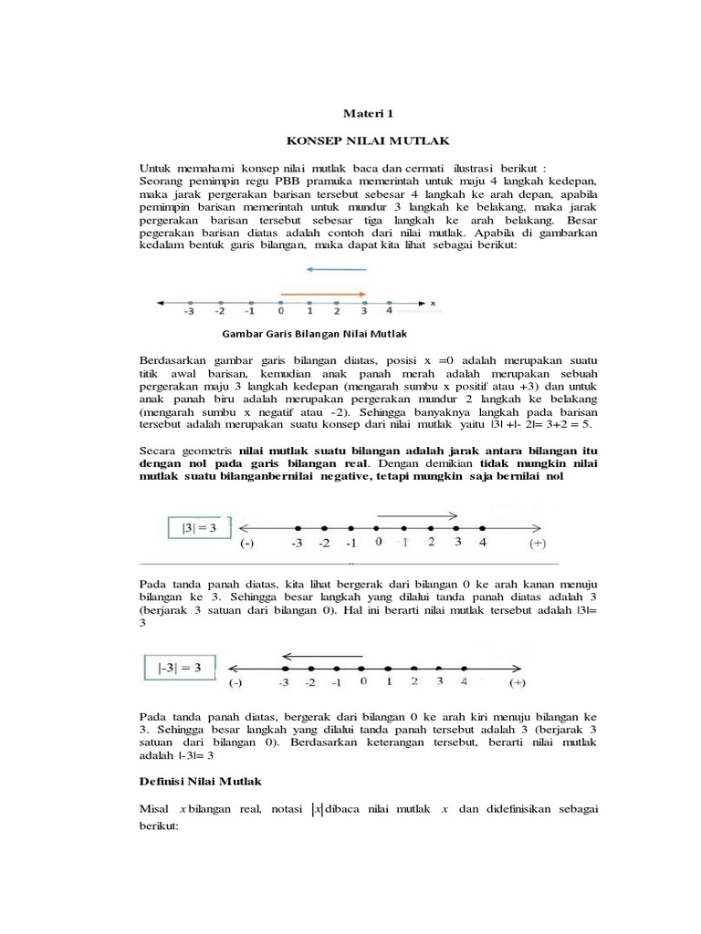 Konsep dan Persamaan Nilai Mutlak | PDF