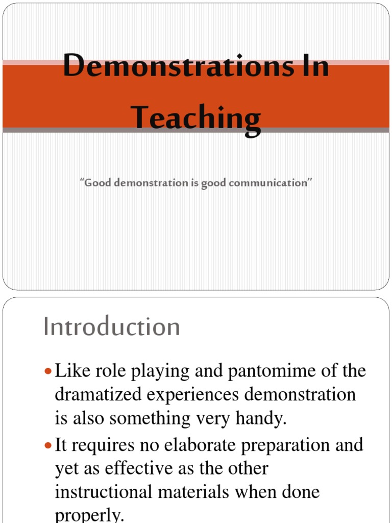Effective Demonstration Techniques | PDF | Evaluation | Learning