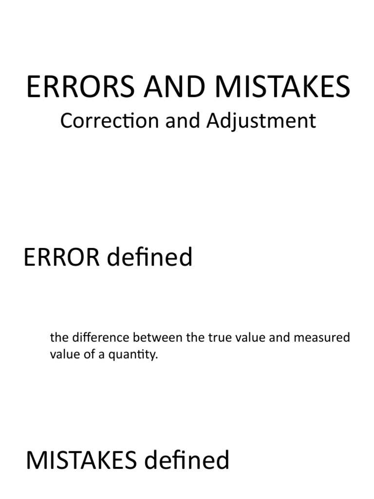 Errors and Mistakes | PDF | Errors And Residuals | Accuracy And Precision