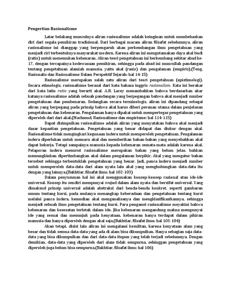 Rasionalisme: Akal dan Pengetahuan | PDF | Filsafat | Sains & Matematika