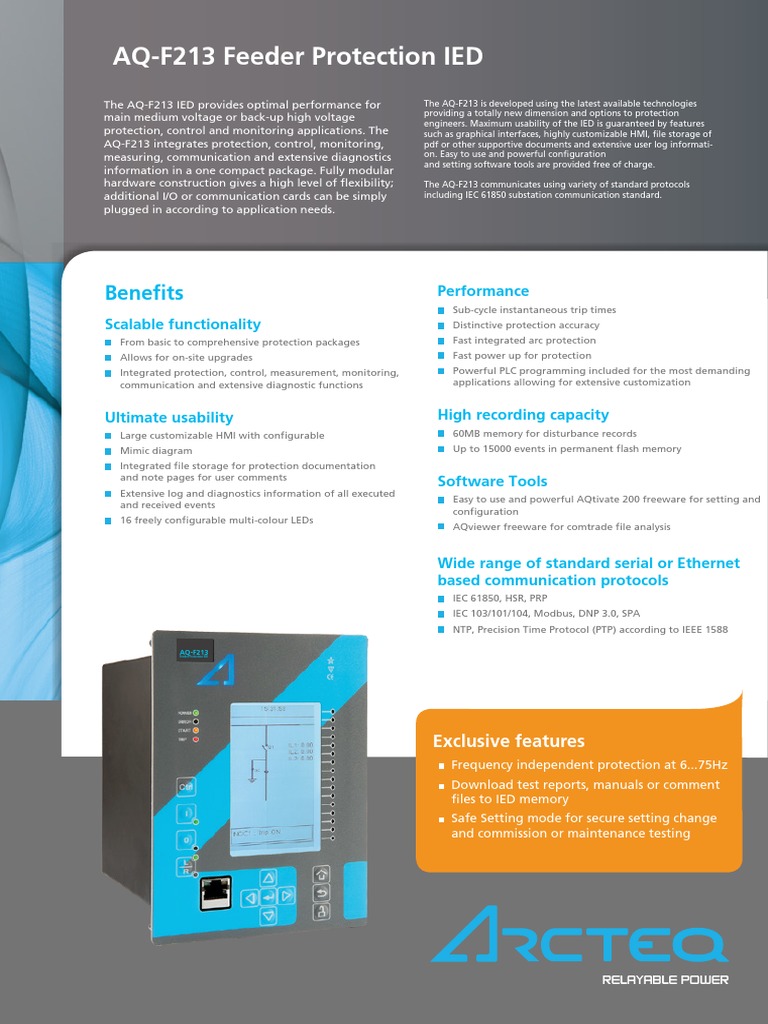 Arcteq F213 Brochure Flyer 1.1EN New | PDF | Usability | File Transfer ...