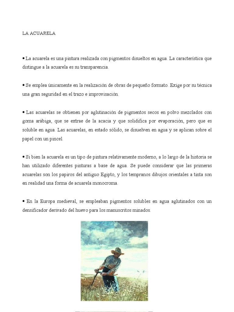Técnicas Pictóricas | PDF | Pintura con acuarelas | Pinturas