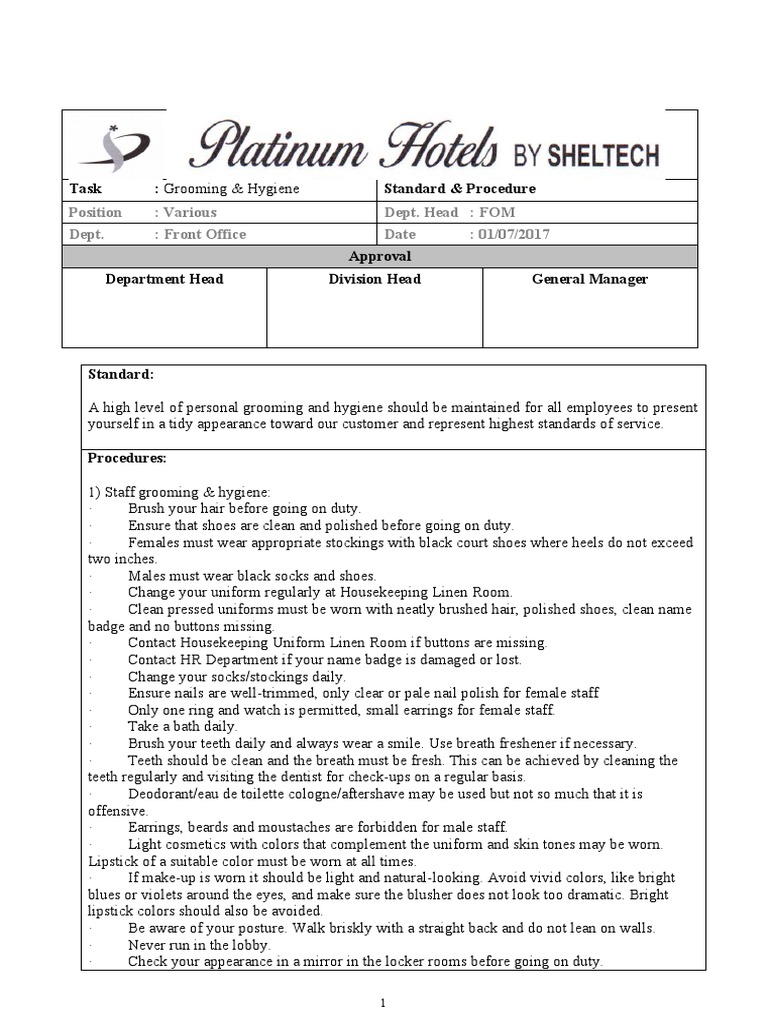 A103-Grooming & Hygiene | PDF | Hygiene | Clothing