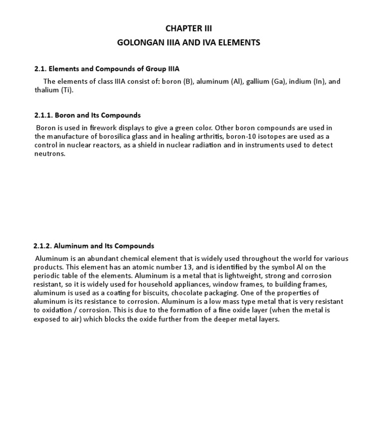 Golongan Iiia and Iva Elements | PDF