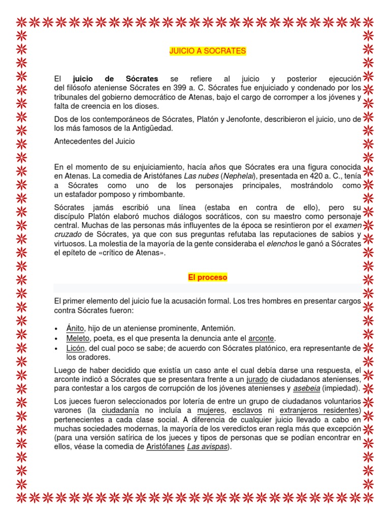Juicio y ejecución de Sócrates | PDF | Sócrates | Los antiguos griegos