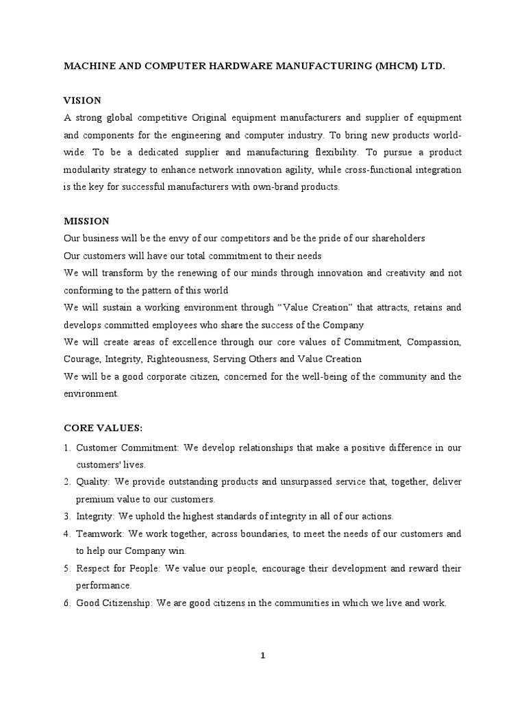 Vision and Mission Statement | PDF | Audit | Economies