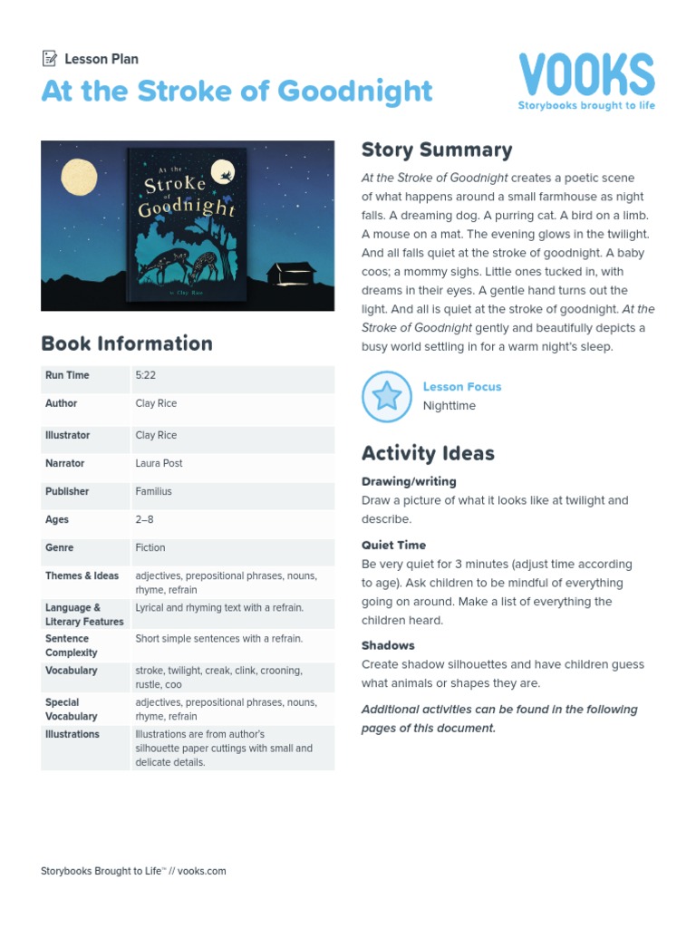 At The Stroke of Goodnight: Story Summary | PDF | Pastel | Paint