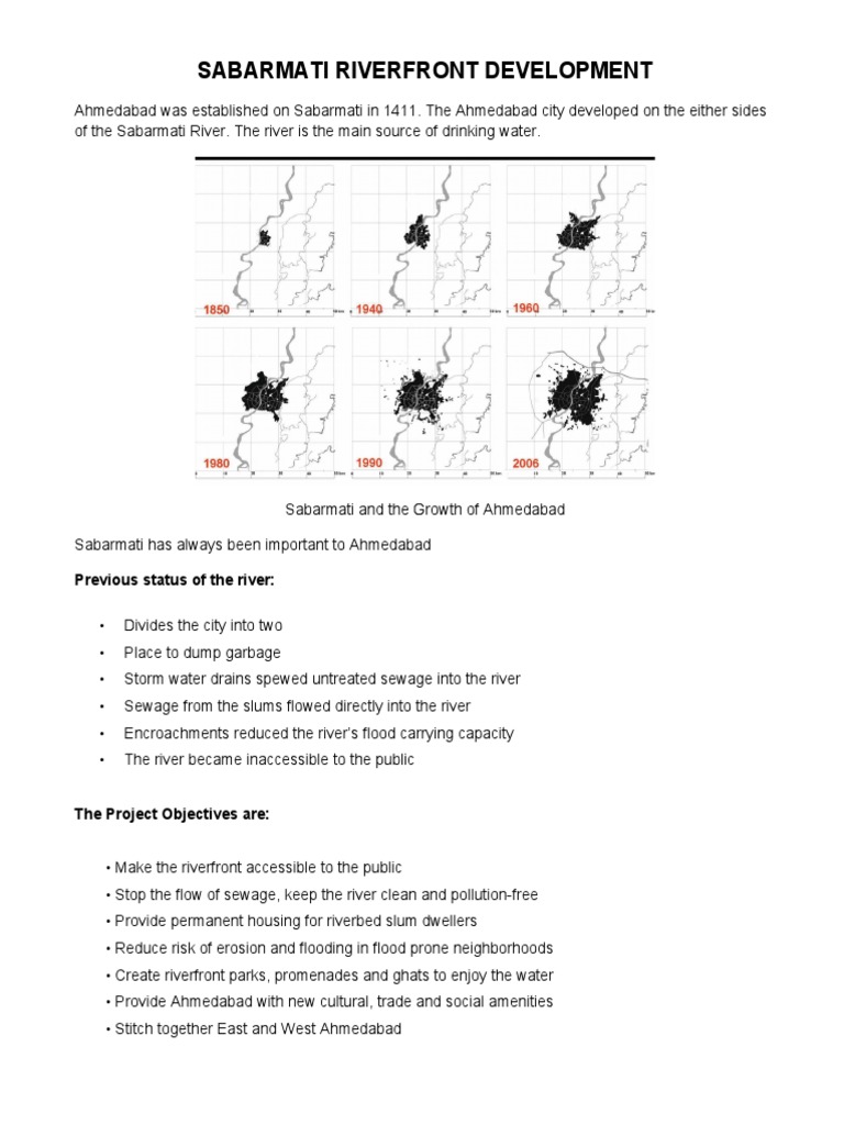 Sabarmati Riverfront Development Overview | PDF | Water And Politics ...