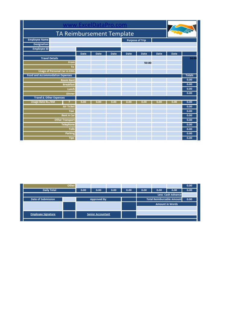 TA Reimbursement Template | PDF | Transport | Service Industries