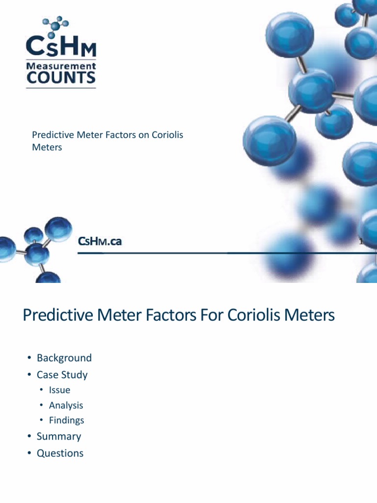 Predictive Meter Factors Coriolis | PDF | Mechanical Engineering | Gases