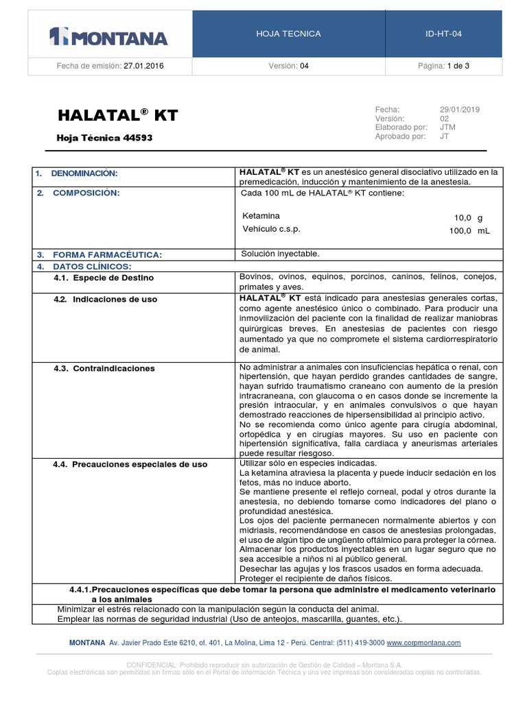 Hoja Tecnica Halatal KT PDF | PDF | Medicina | Especialidades Medicas