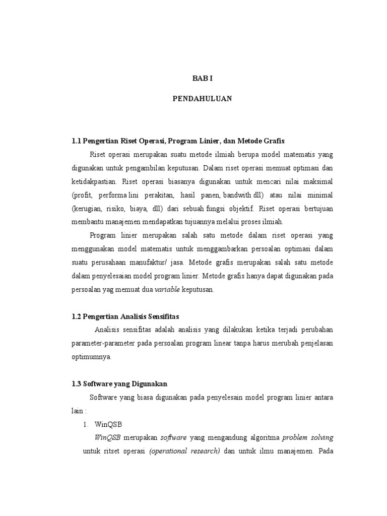 LAPORAN 4 Riset Operasi Dan Metode Grafis | PDF