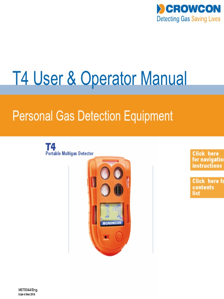 T4 User & Operator Manual: Personal Gas Detection Equipment | Download ...