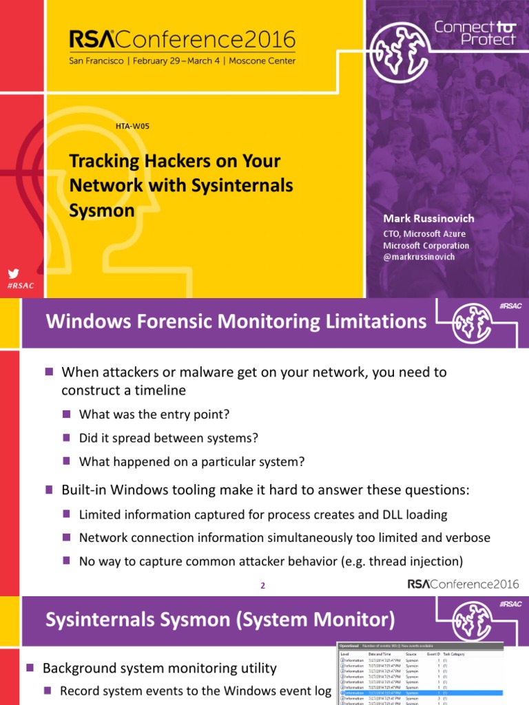 Hta-W05-Tracking Hackers On Your Network With Sysinternals Sysmon PDF | PDF | Malware | Command ...