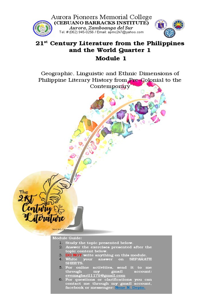 Module 1 - 21st Century Literature From The Philippines and The World ...