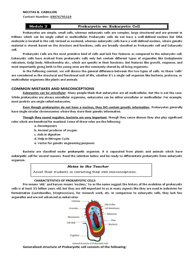 Gen. Bio 1 Module 2 | PDF | Prokaryote | Cell (Biology)