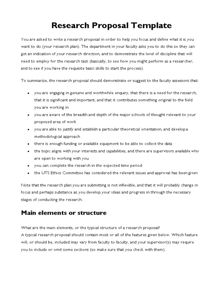 Research Proposal Template Guide | PDF | Cognition | Psychological Concepts