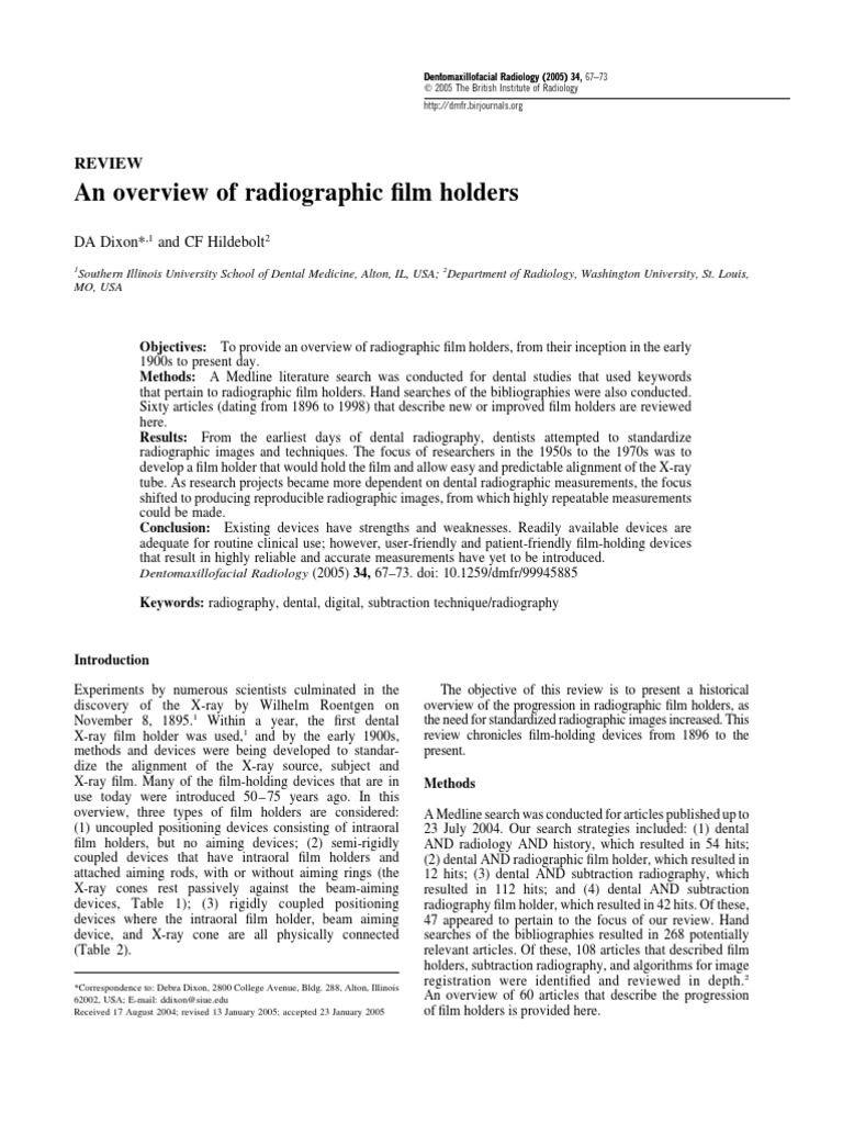 An Overview of Radiographic Film Holders | PDF | Radiography | X Ray