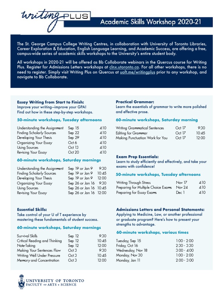 CLNX - Utoronto.ca Uoft - Me/writingplus: Essay Writing From Start To ...