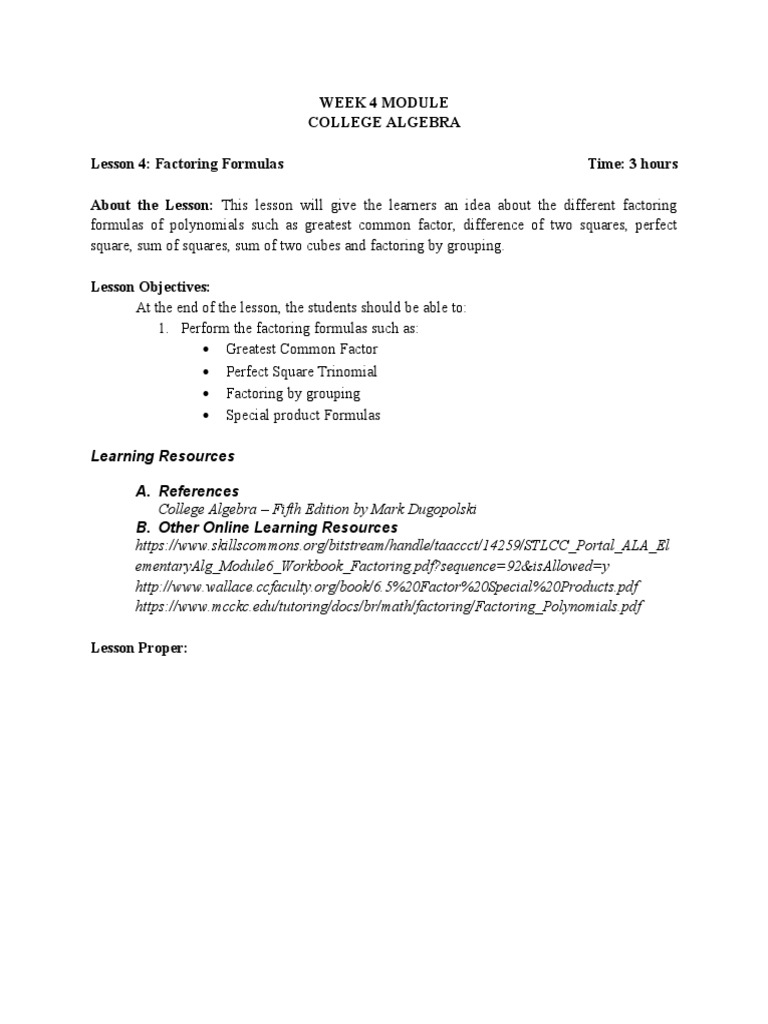 Week 4 Module | PDF | Factorization | Prime Number