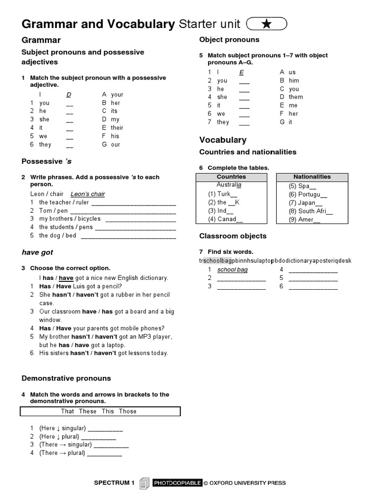GR Ramma Ar and D Voca Abulary Y: Start Ter Unit T | PDF | Semantic Units | Linguistic Typology