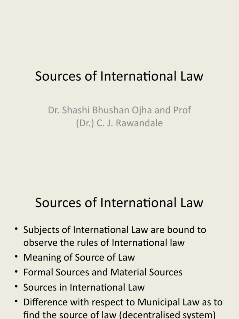 Source of International Law | PDF | Treaty | International Law