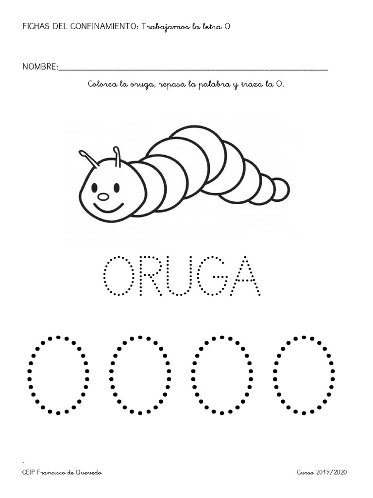 Fichas de La Letra O | PDF | Artes del lenguaje y disciplina | Hogar y ...