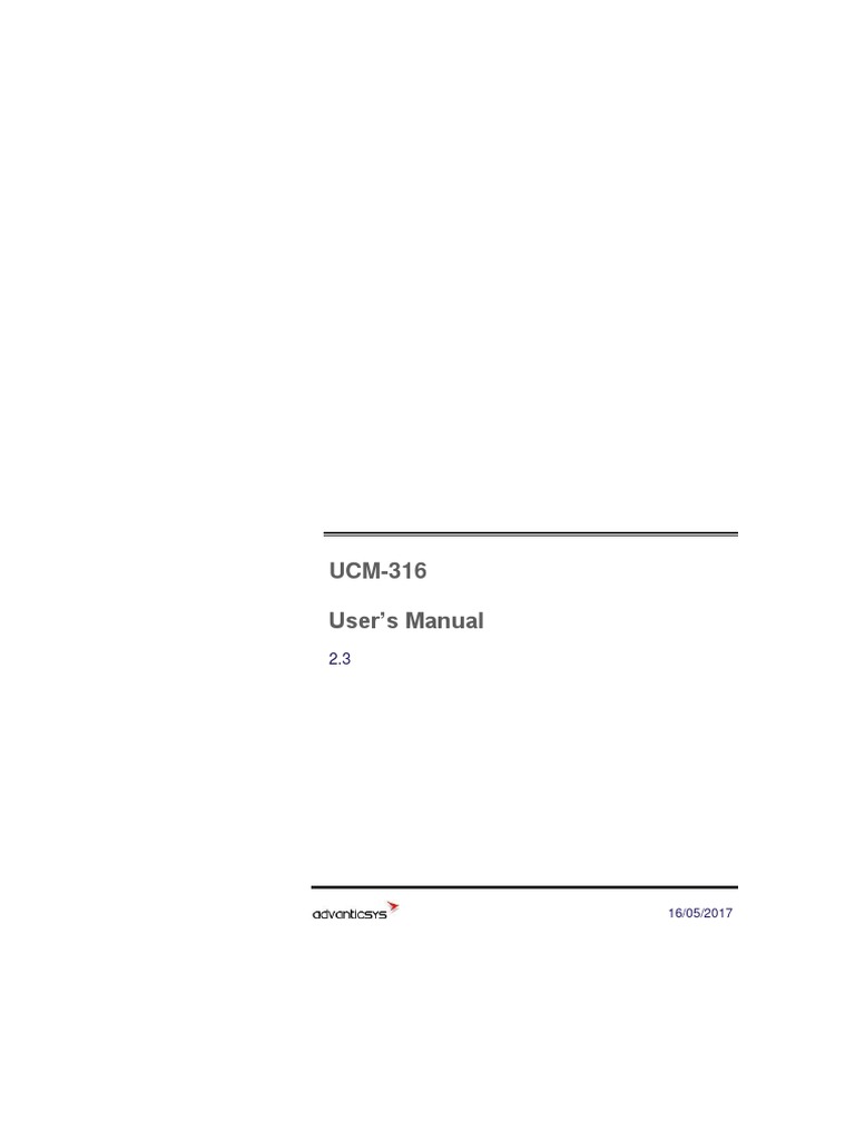 UCM-316 Manual | PDF | Transmission Control Protocol | Port (Computer Networking)
