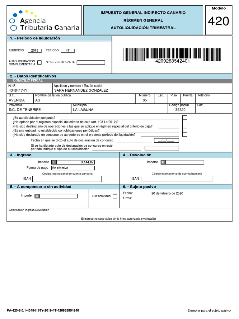 Modelo 420 PDF | PDF | Devengo | Impuestos