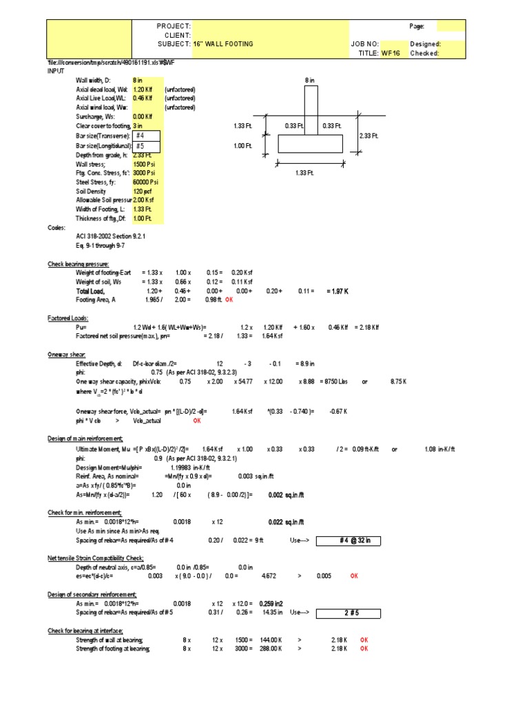 Wall Footing | PDF | Structural Engineering | Classical Mechanics
