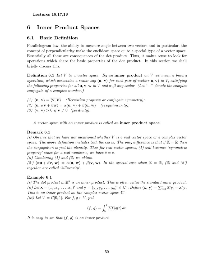 Inner Product Space IITB | PDF | Eigenvalues And Eigenvectors | Matrix (Mathematics)