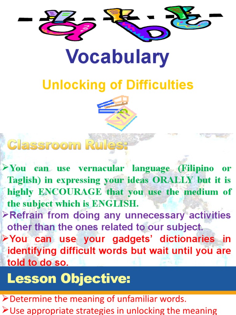 Vocabulary: Unlocking of Difficulties | PDF | Vocabulary | Cognition